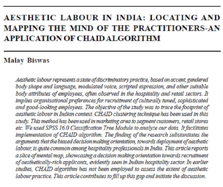Aesthetic Labour In India
