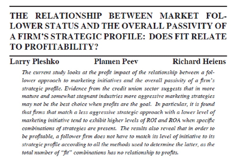 The Relationship Between Market Follower Status And The Overall ...